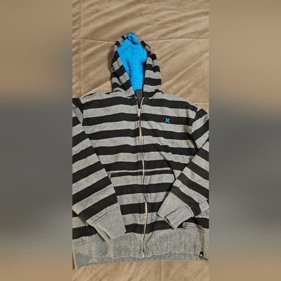 Hurley | Jackets & Coats | Hurley Boys Gray Black Stripe Sherpa Lined ...